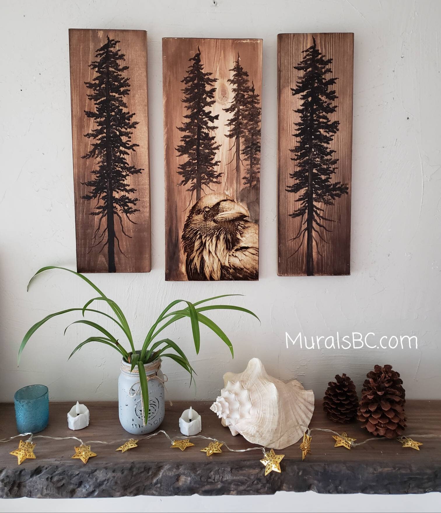 Handmade Original Raven Wood Wall Art Decor Handmade on - Etsy