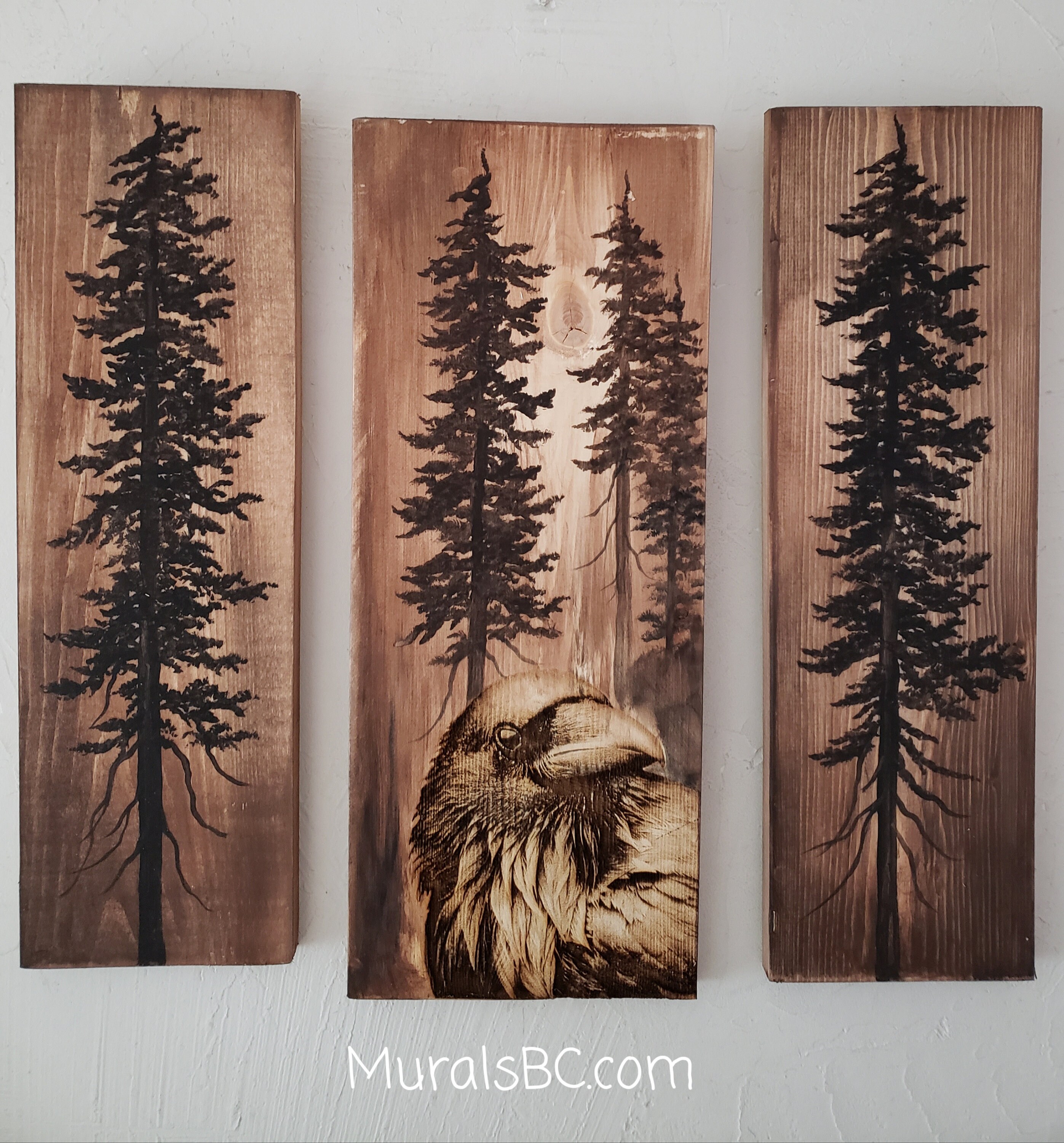 Handmade Original Raven Wood Wall Art Decor Handmade on - Etsy