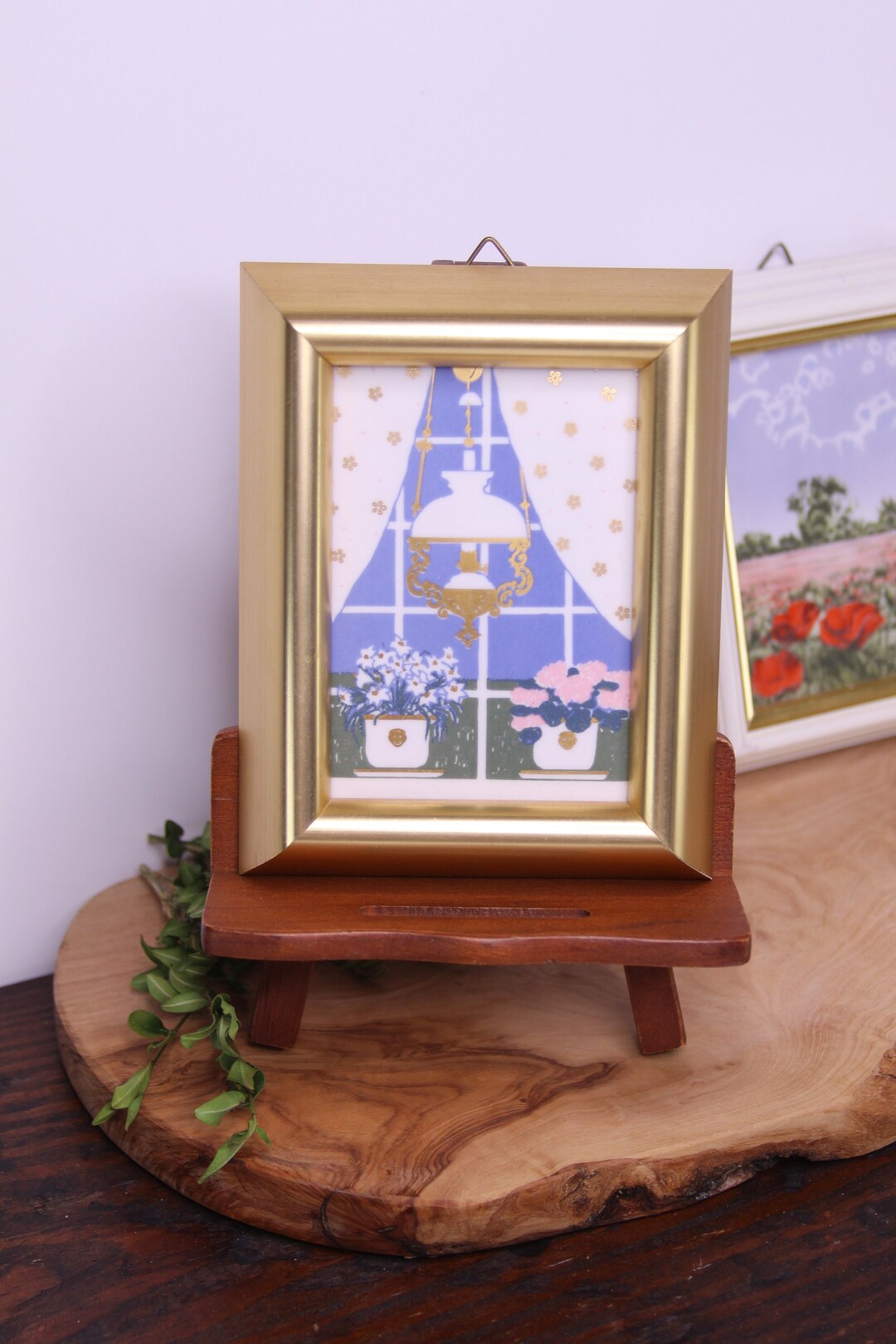 Anne Marie Odegaard Decorative Art Tile by Porsgrund Porcelain, Made in Norway, Vintage Gold ...