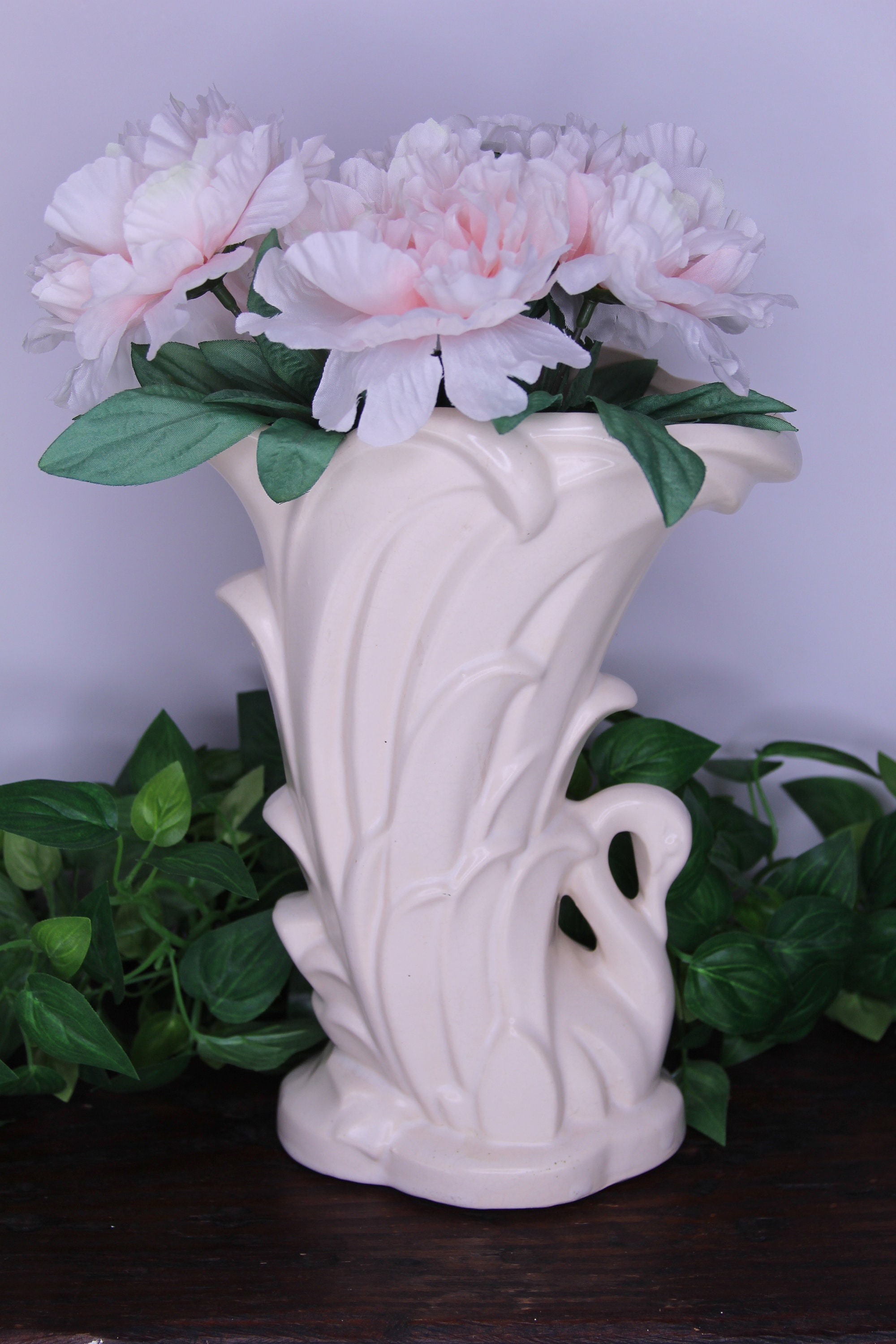 Vintage Mccoy Swan Among the Reeds Vase White Mccoy Stoneware - Etsy