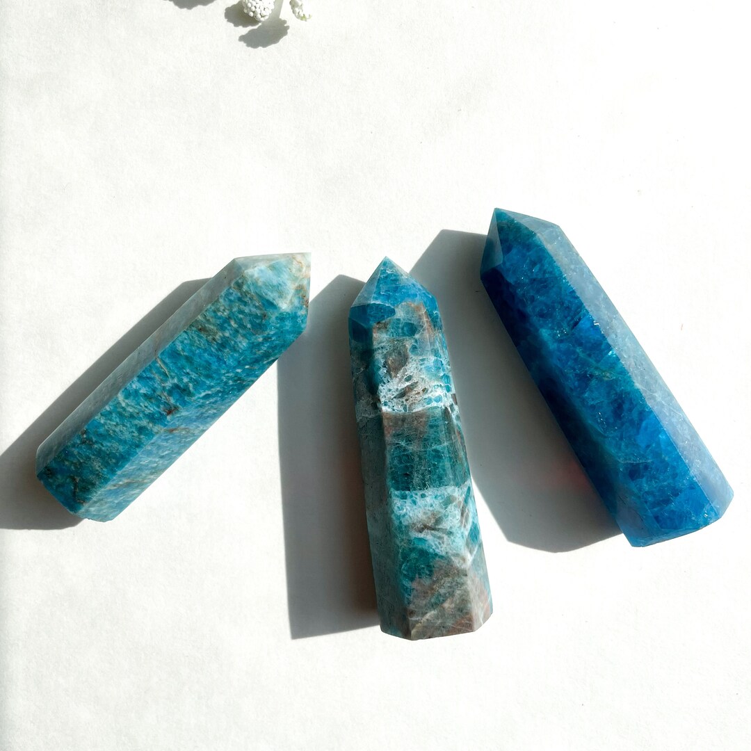 Apatite Tower, Mini Blue Crystal Tower, Crystal Carving, Home Decor - Etsy