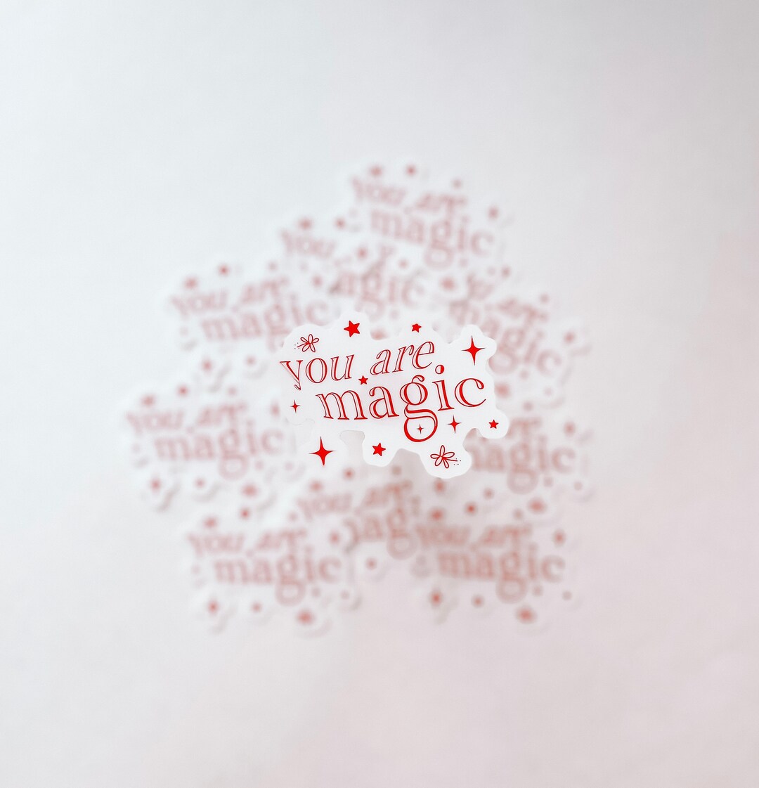 You Are Magic Sticker, Inspirational Quote Decal, Red Lettering ...