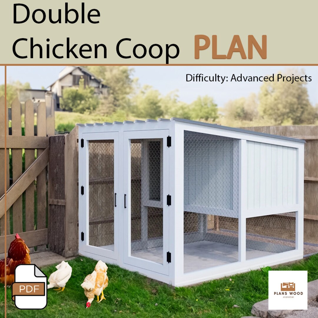 Double Wide Modern Chicken Coop With Run Spacious & Easy-to-clean ...