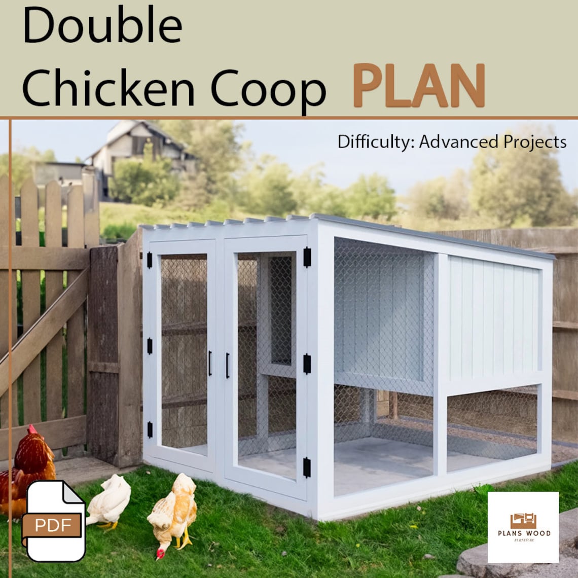 Double Wide Modern Chicken Coop With Run Spacious & Easy-to-clean ...