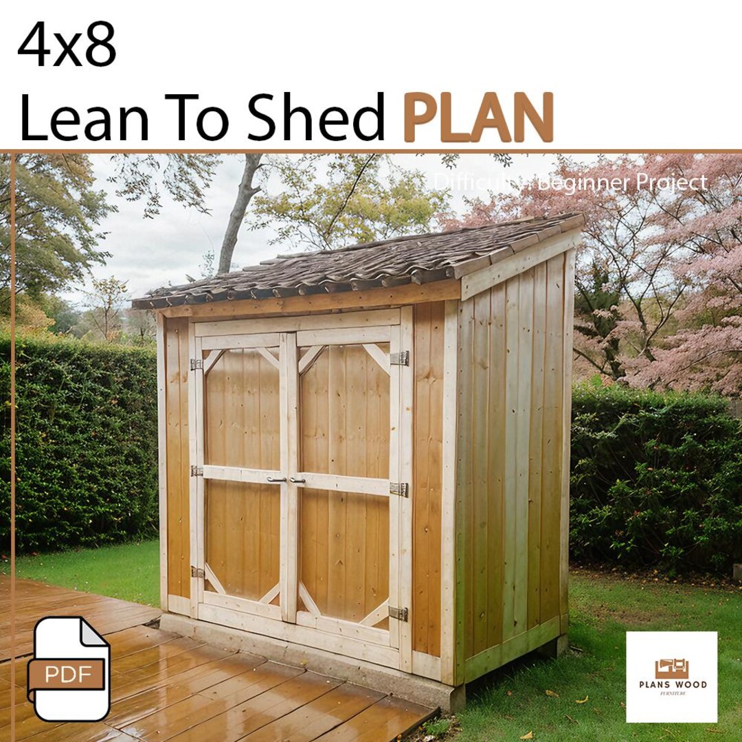 4x8 Lean-to Shed Plans Step-by-step PDF Download - Etsy