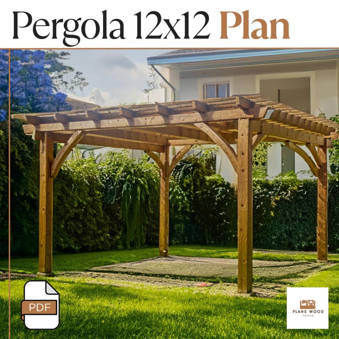 12x12 Pergola Plans Easy Step-by-step PDF Download Guide - Etsy