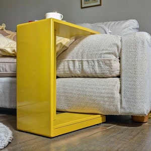 Modern Rolling C-shaped End Table / Sofa Table Stylish & Functional - Etsy