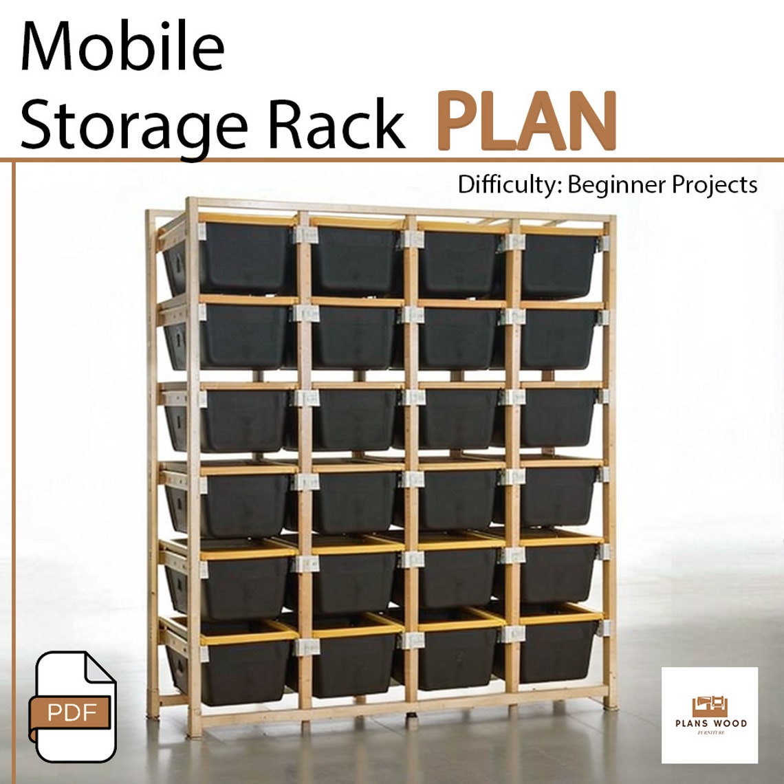 Tote Storage Rack: Step-by-step DIY Woodworking Plan digital Download ...