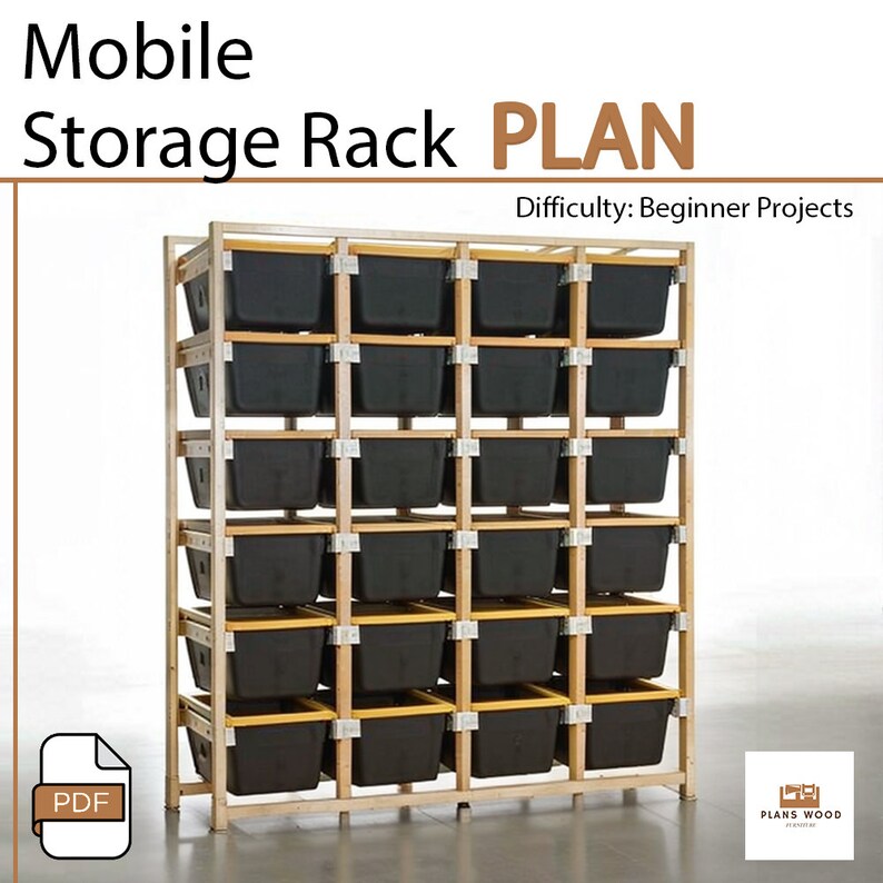 Tote Storage Rack: Step-by-step DIY Woodworking Plan digital Download ...
