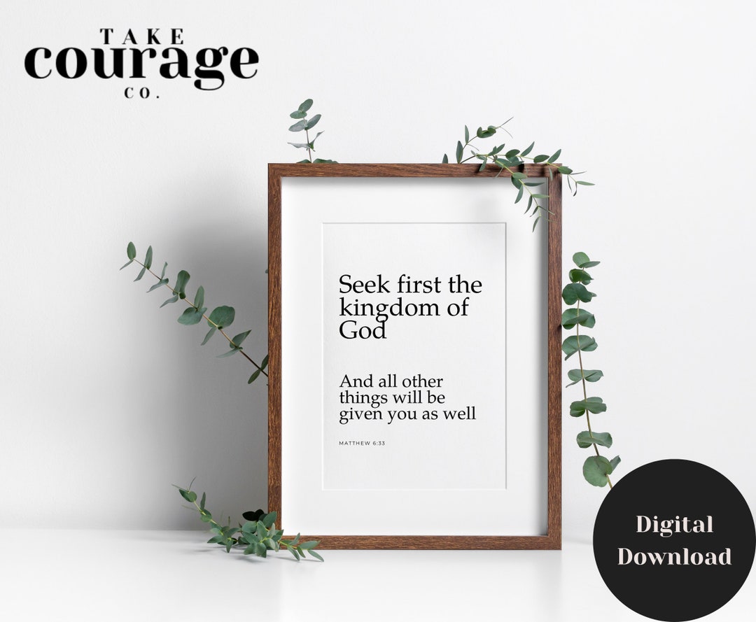 Seek First the Kingdom of God Printable | Digital Download | Handmade ...