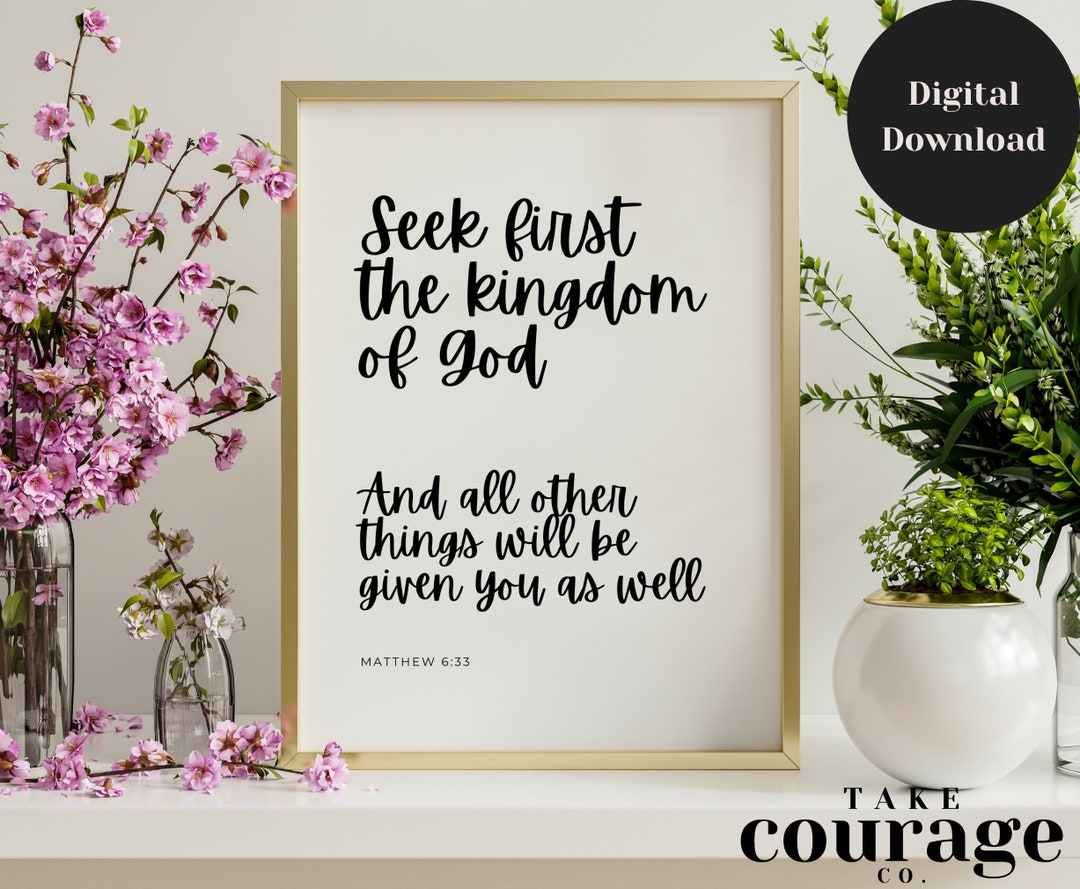Seek First the Kingdom of God Printable | Digital Download | Handmade ...
