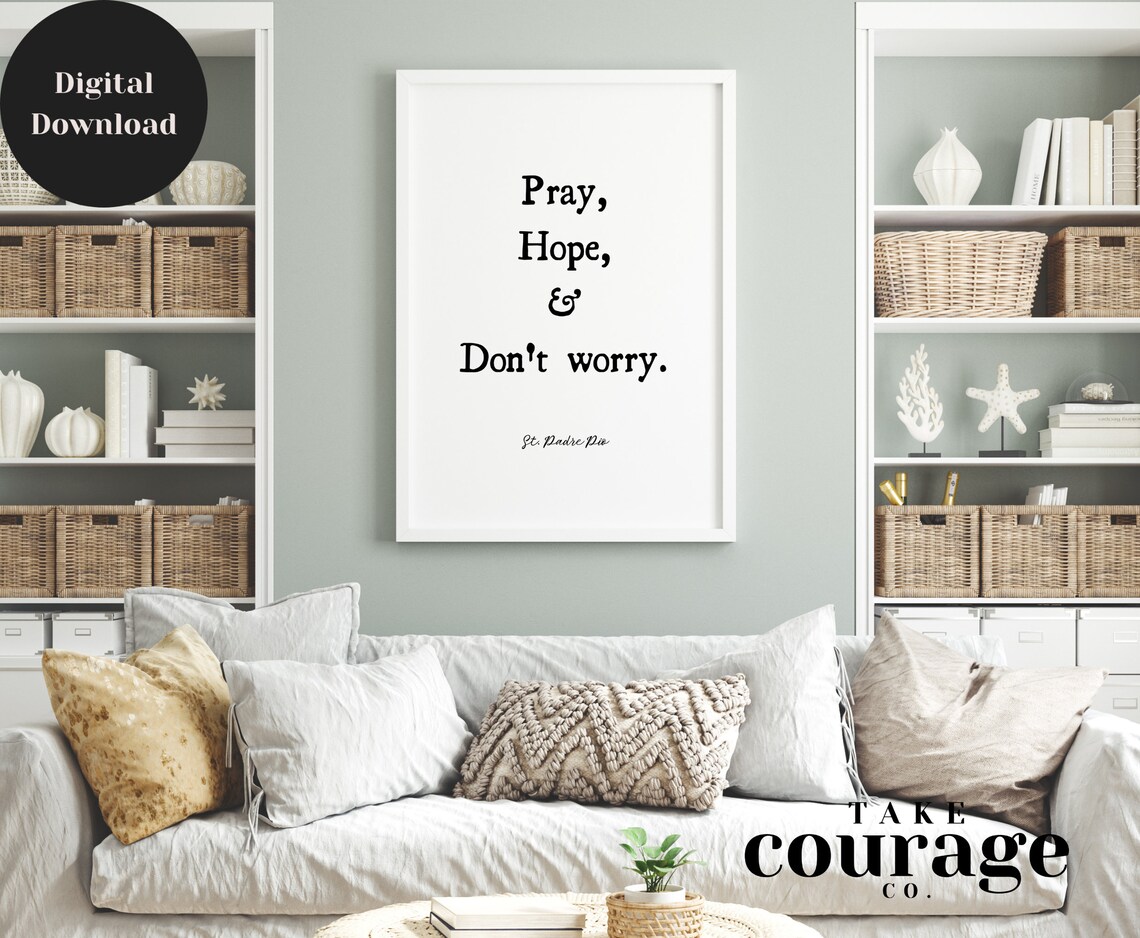 St. Padre Pio Quote Print, Inspirational Christian Poster (digital ...