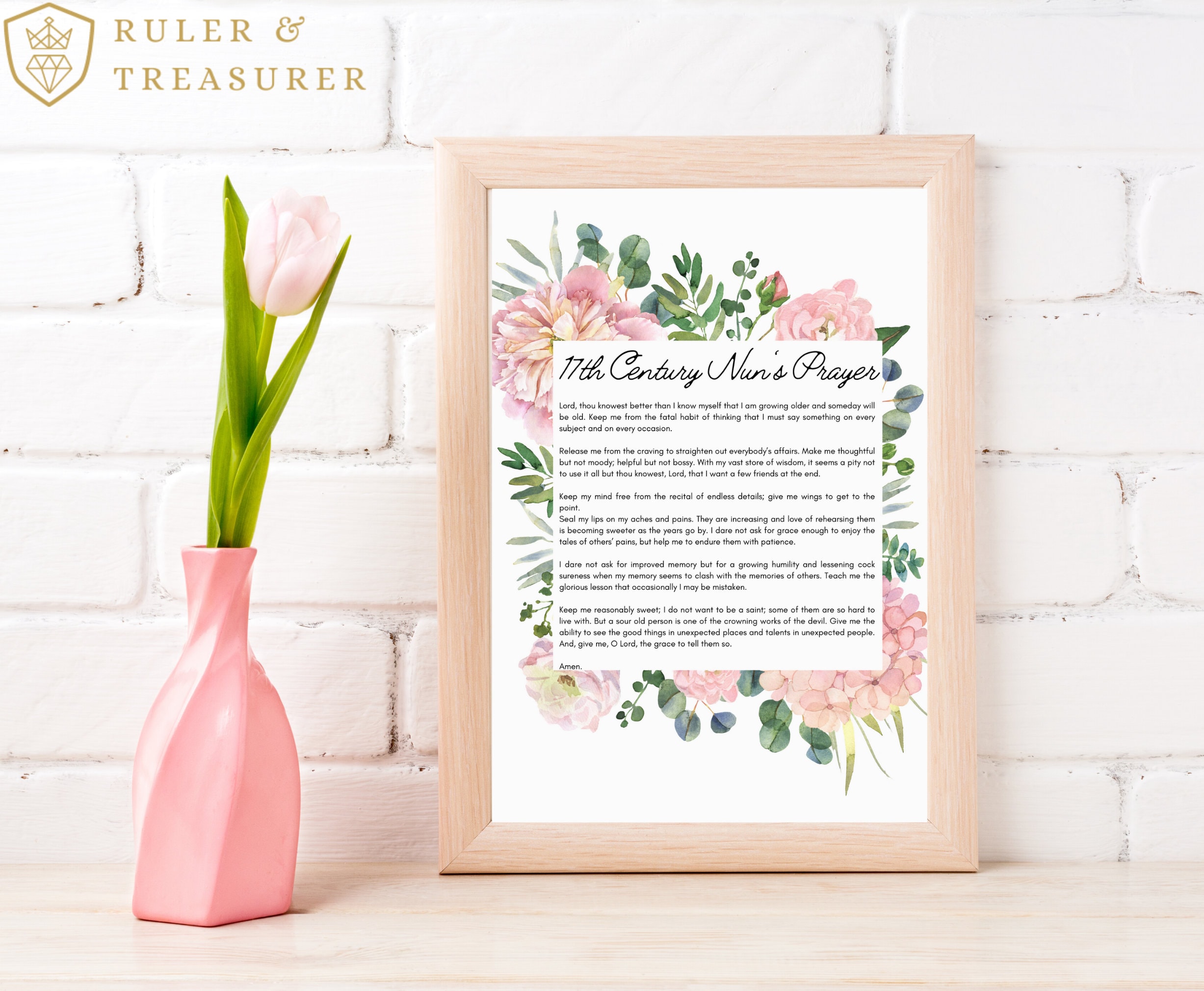 17th Century Nuns Prayer Christian Wall Art Print - Etsy UK