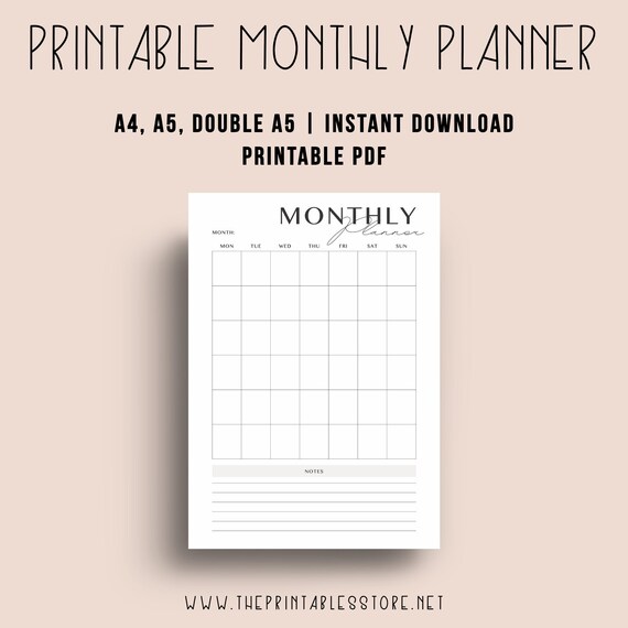 Teacher Monthly Planner Printable Project Planner Student | Etsy