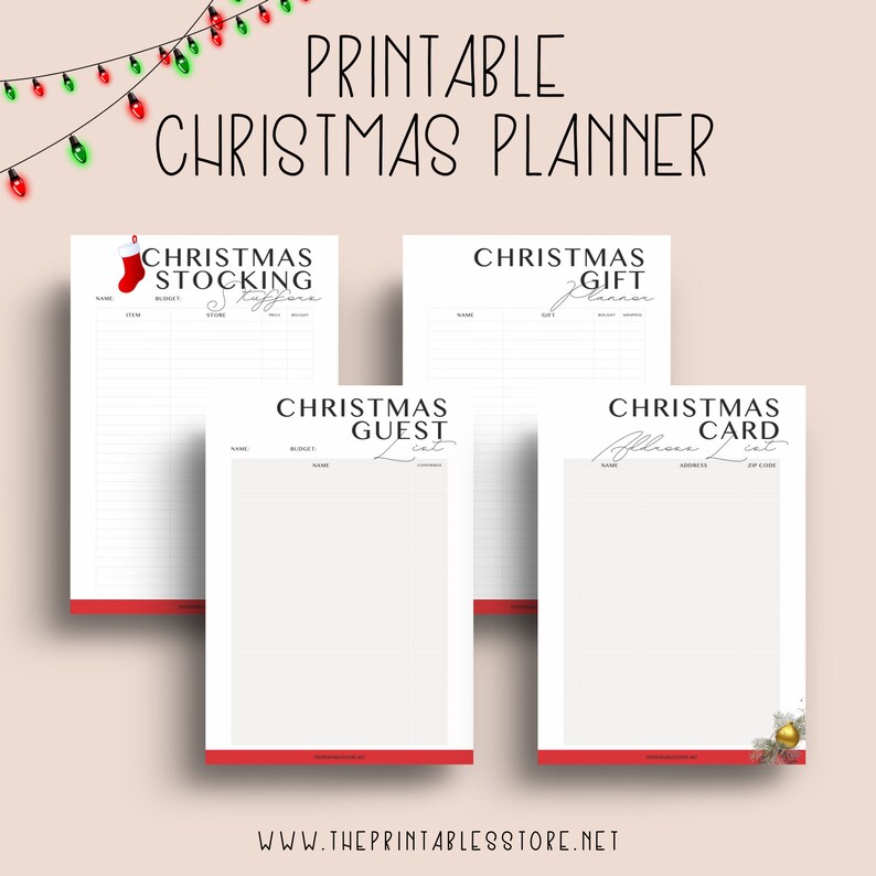 Printable Christmas Planner, Address List, Christmas Count Down, Xmas ...