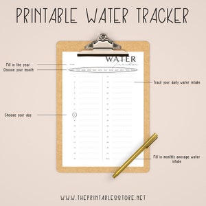 Printable Water Tracker Daily Hydrate Planner Water Log A4 - Etsy