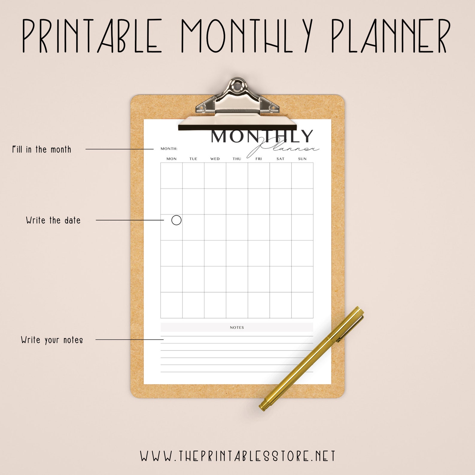 Teacher Monthly Planner Printable, Project Planner, Student Planner ...