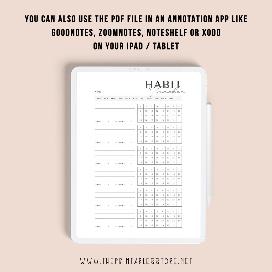 Daily Habit Tracker Printable, Habit Journal, Habit Tracker Template ...