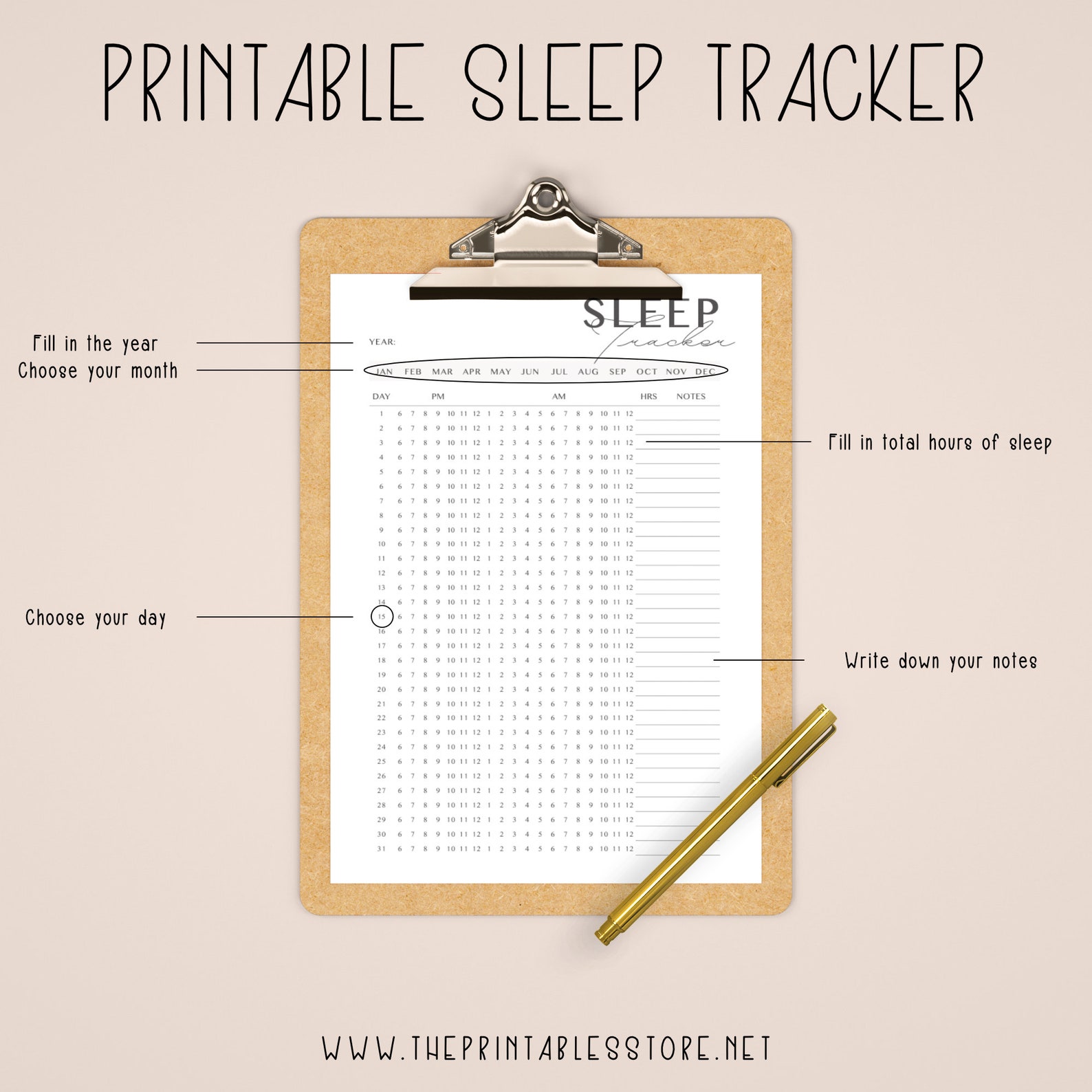 Sleep Tracker Printable, Sleep Journal, Sleep Tracker Template, Sleep ...