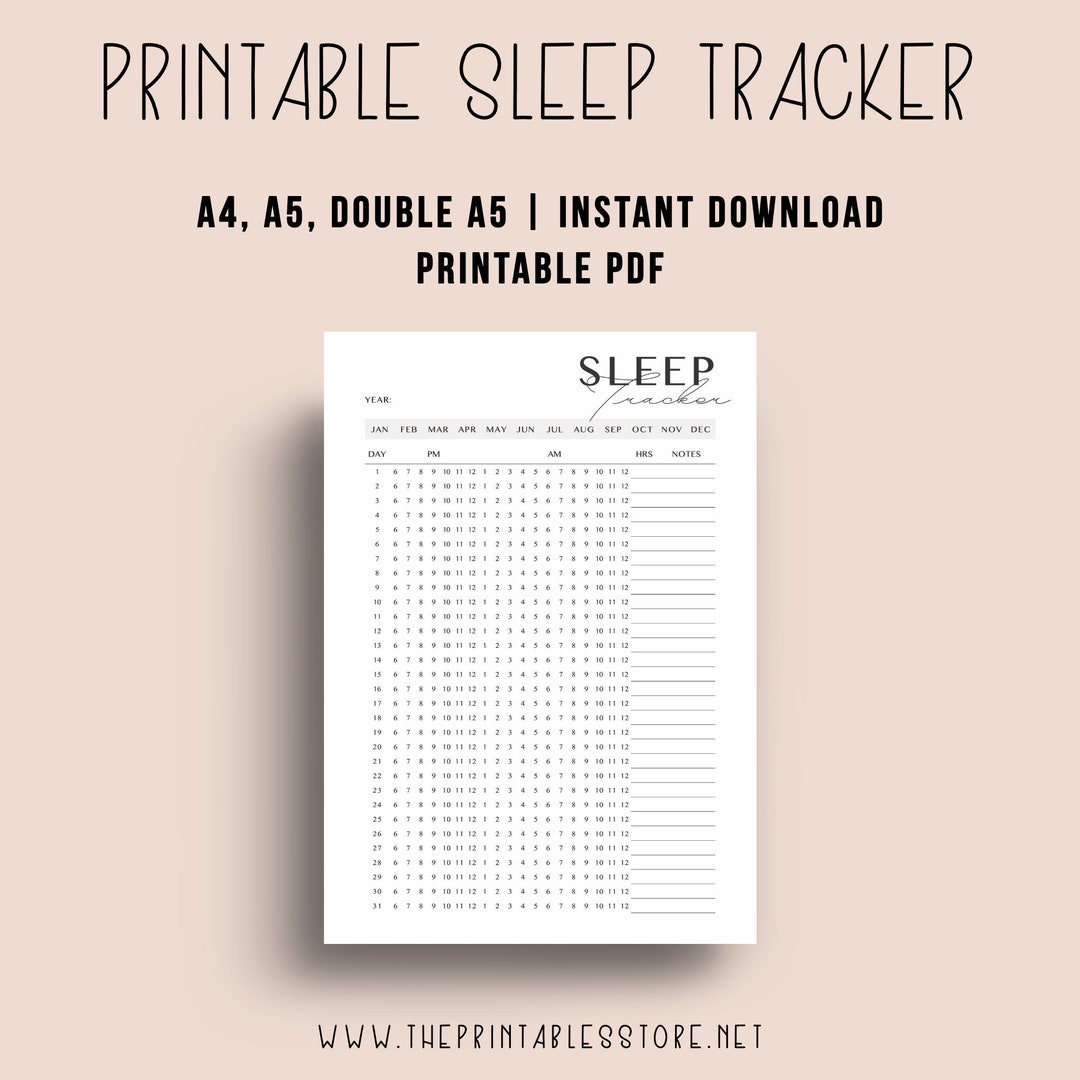 Sleep Tracker Printable, Sleep Journal, Sleep Tracker Template, Sleep ...