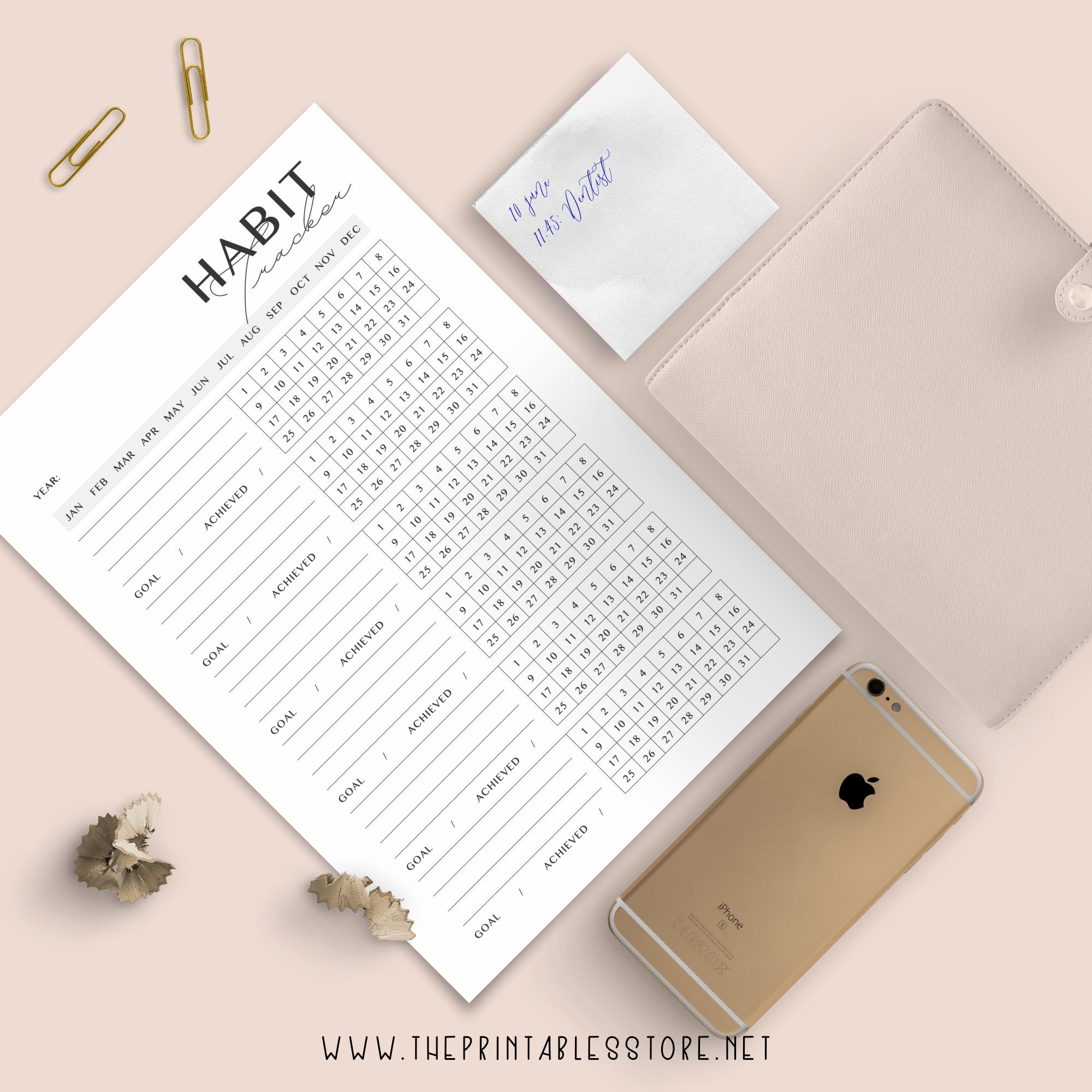 Daily Habit Tracker Printable, Habit Journal, Habit Tracker Template ...