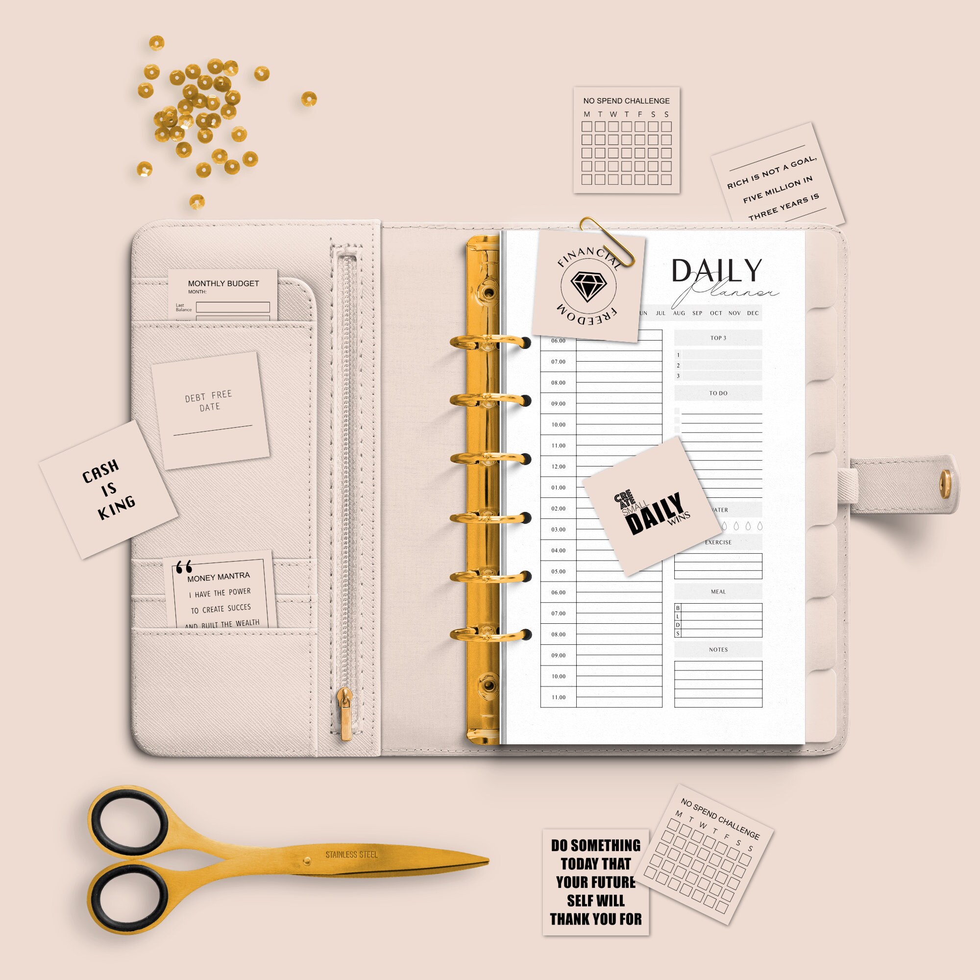 Financial Planner Cards Printable Budget Card No Spend - Etsy