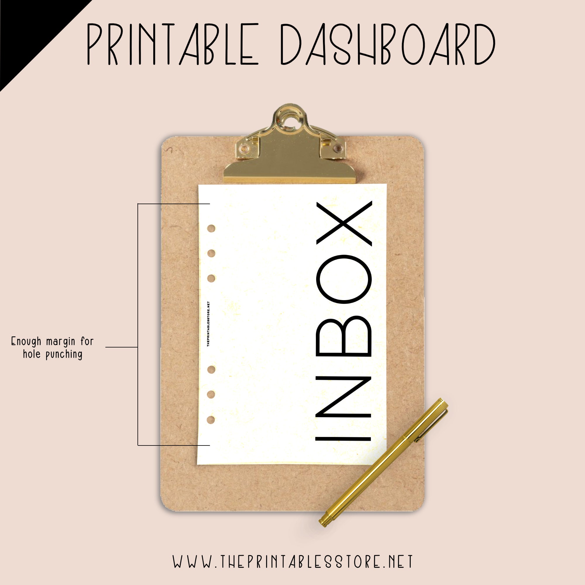 Inbox Dashboard, Printable Inserts, Planner Divider, Minimal Dashboard ...