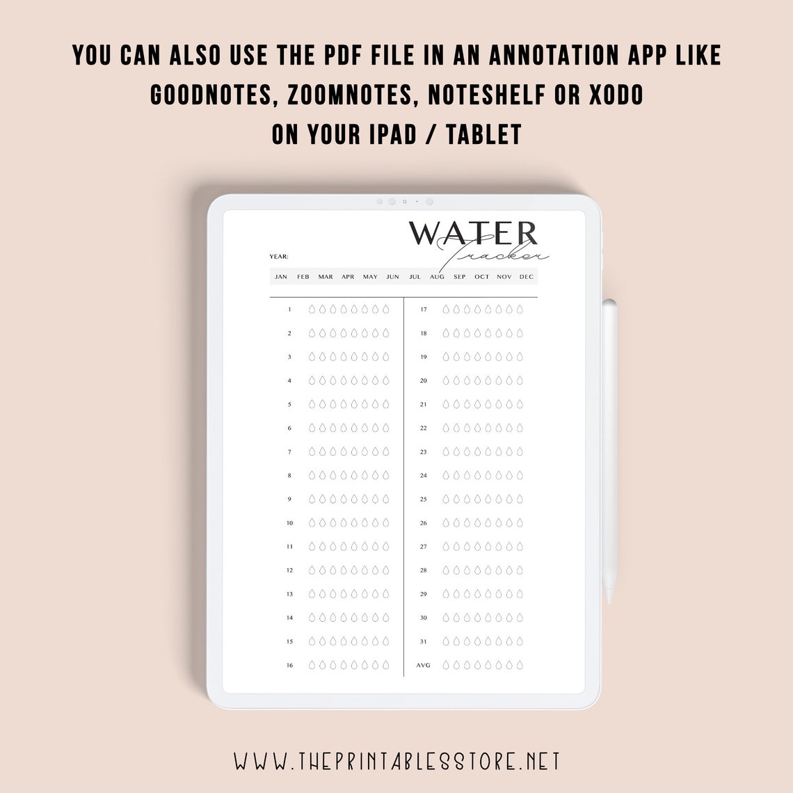 Printable Water Tracker, Daily Hydrate Planner, Water Log, A4 A5 ...