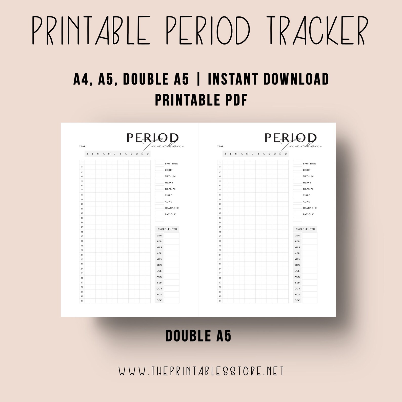Period Tracker Printable, Menstruations, Period Planner, Ovulation ...