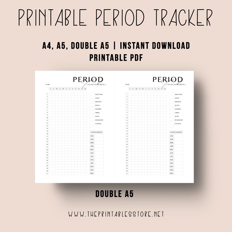 Period Tracker Printable, Menstruations, Period Planner, Ovulation ...