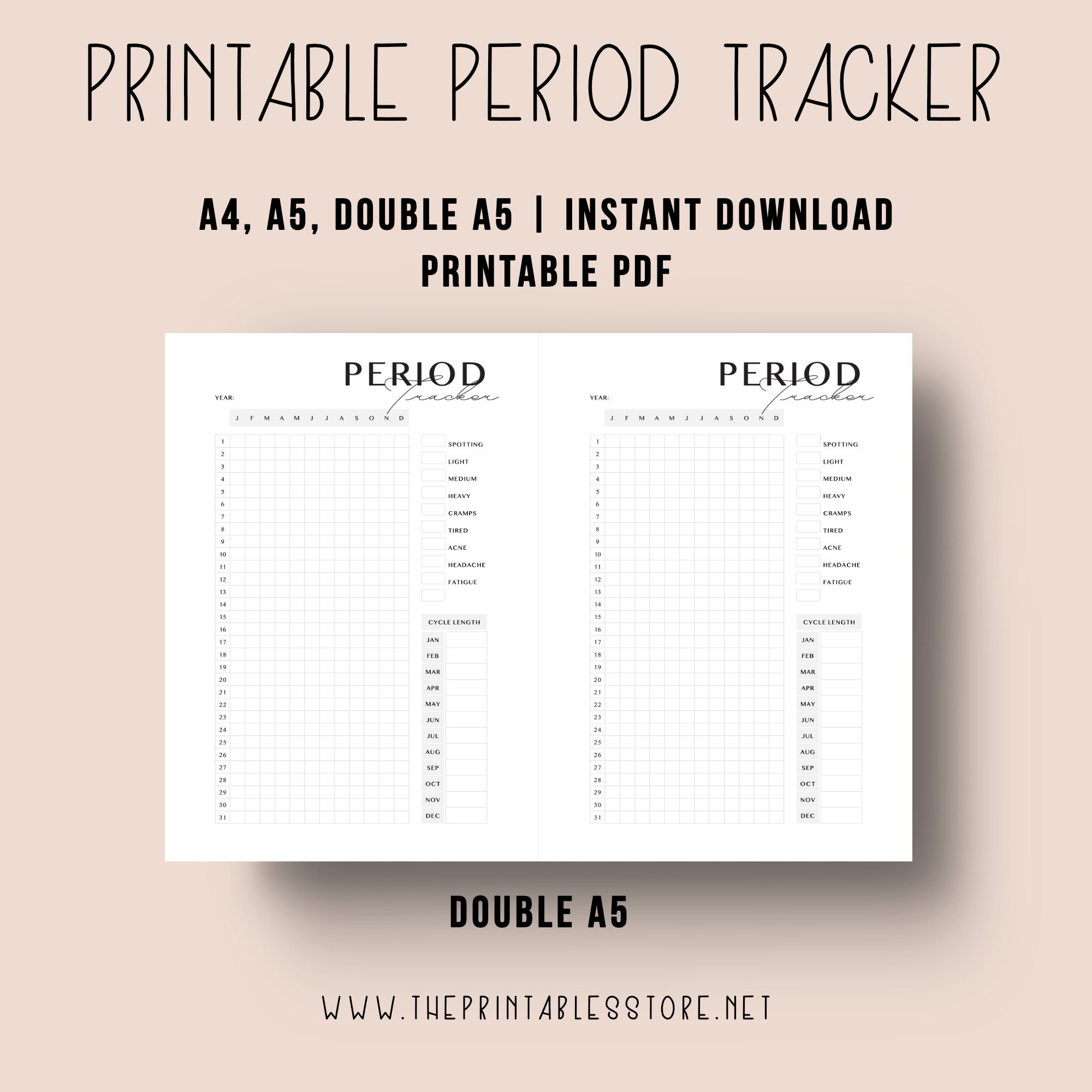 Period Tracker Printable, Menstruations, Period Planner, Ovulation ...