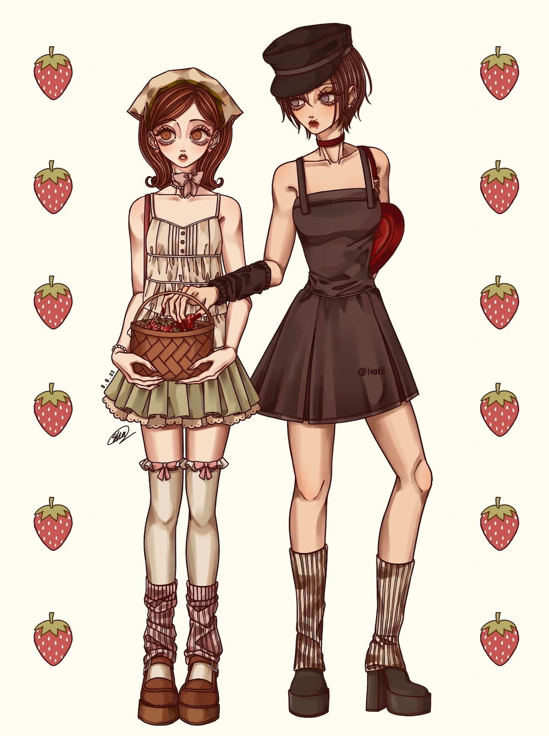 Nana and Hachi Strawberry-picking Theme Matte Anime Art Print - Etsy