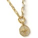 18k Gold Filled Paperclip Chain Pave North Star Compass Pendant Charm ...