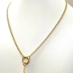 Custom Delicate Rolo Chain With 2 Charm Holder Rings Belcher Chain With ...