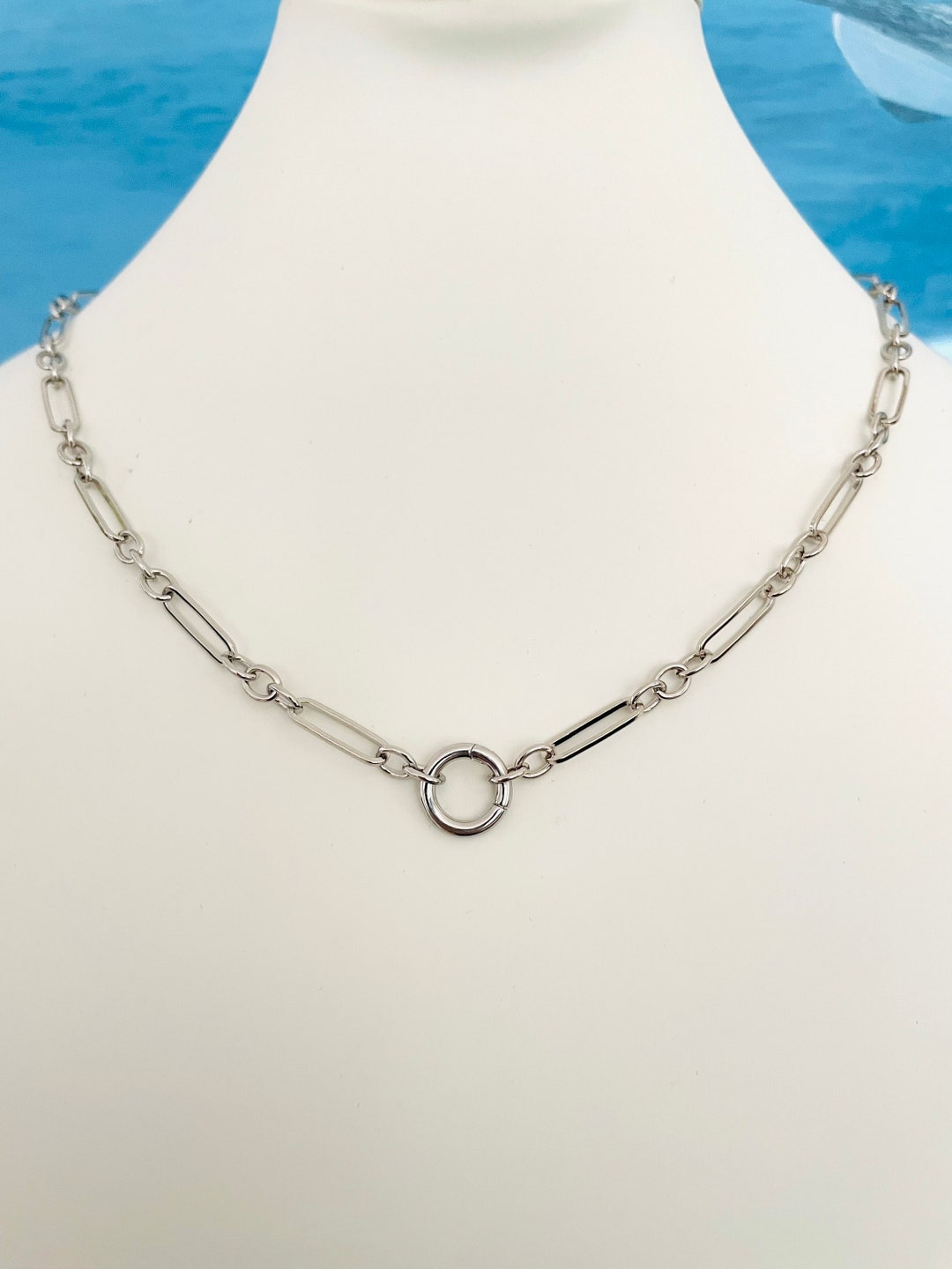 Custom Tombone Chain With Charm Holder Mixed Paperclip Chain With Charm ...