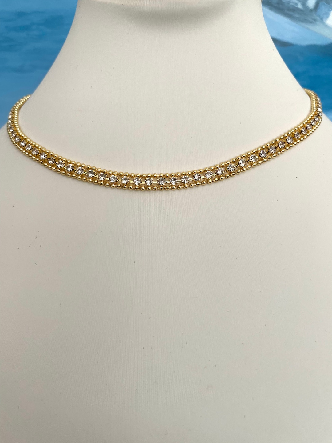 Ribbon Tennis Necklace Choker Layering Necklace Gift for Her - Etsy