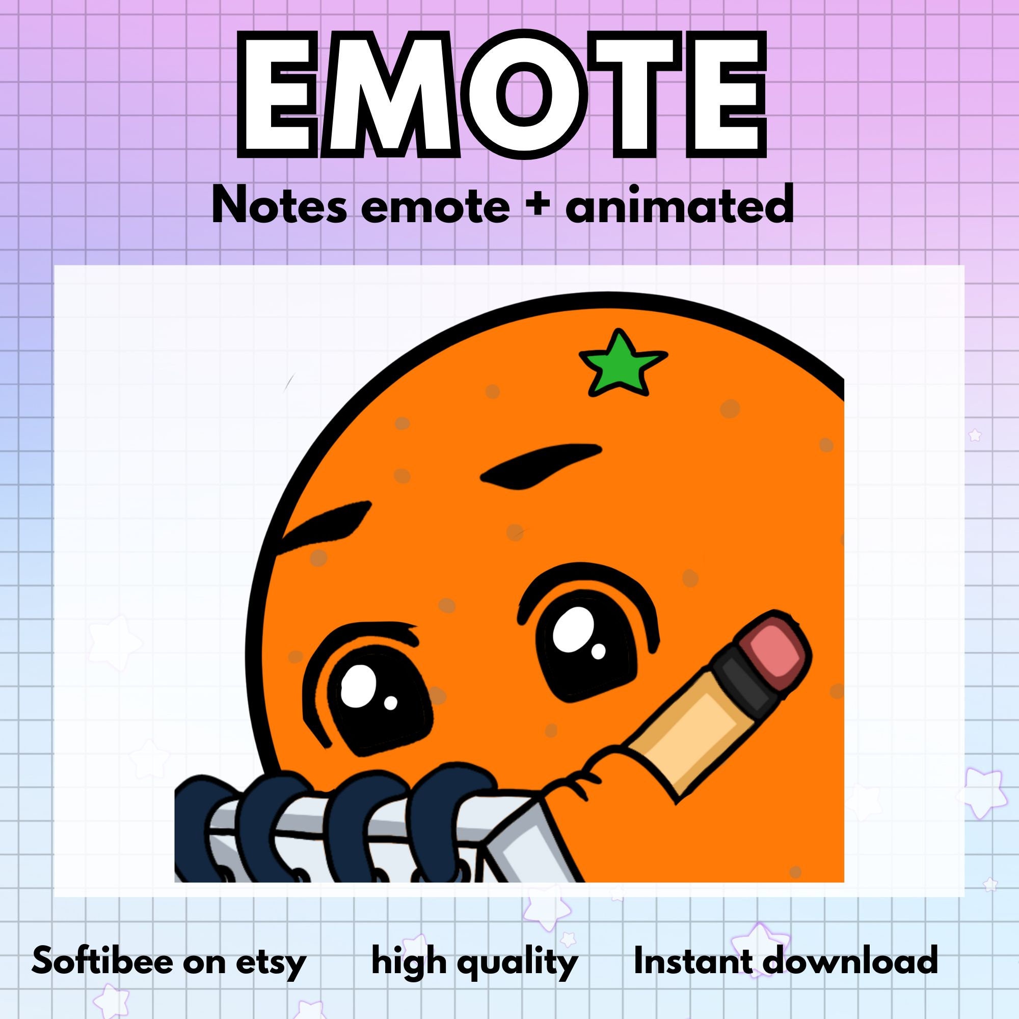 Animated Emote Taking Notes Emote Orange Fruit Animated Twitch Emotes ...