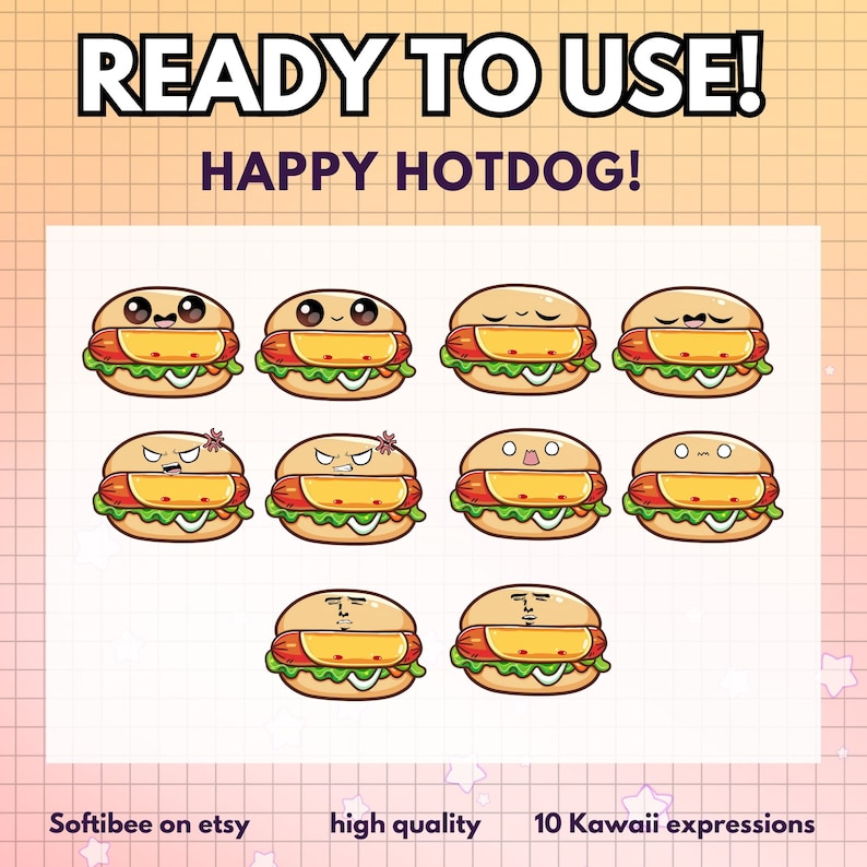 Pngtuber Hot Dog 10x Yummy Food Chibi Vtuber Model for Twitch & Youtube ...
