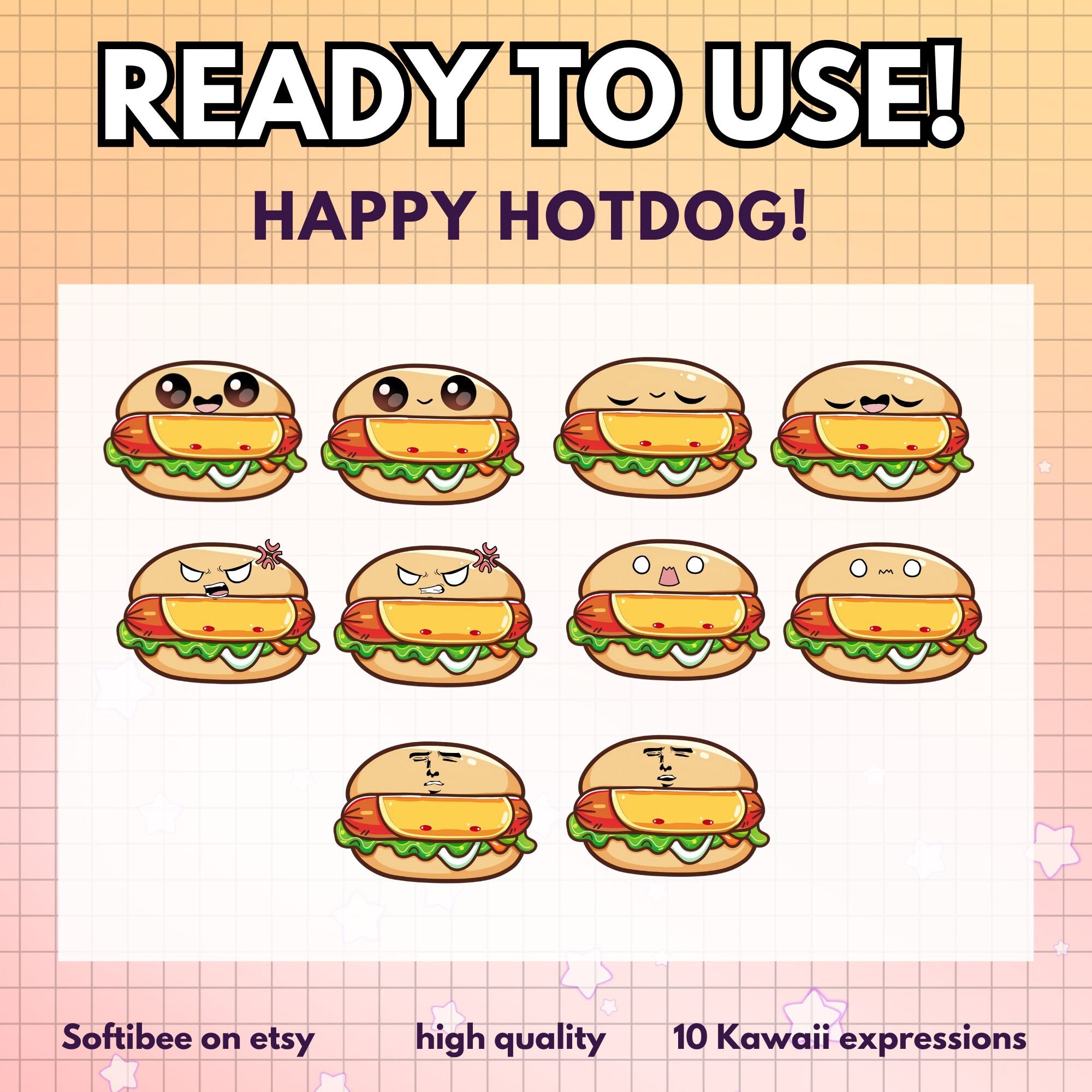 Pngtuber Hot Dog 10x Yummy Food Chibi Vtuber Model for Twitch & Youtube ...