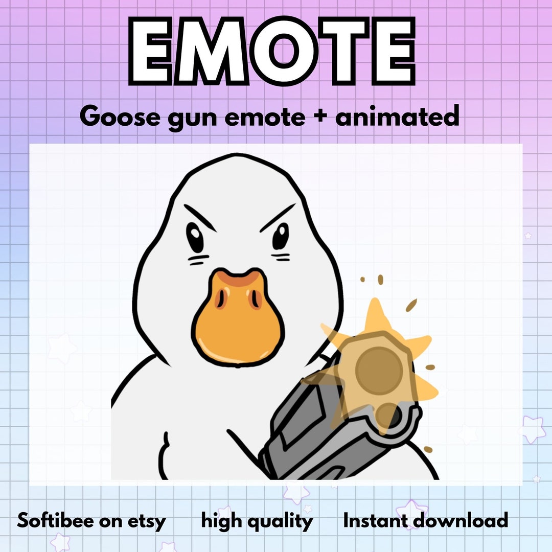Animated Emote Goose With a Gun Meme for Streamers | Kawaii Anime Gif ...