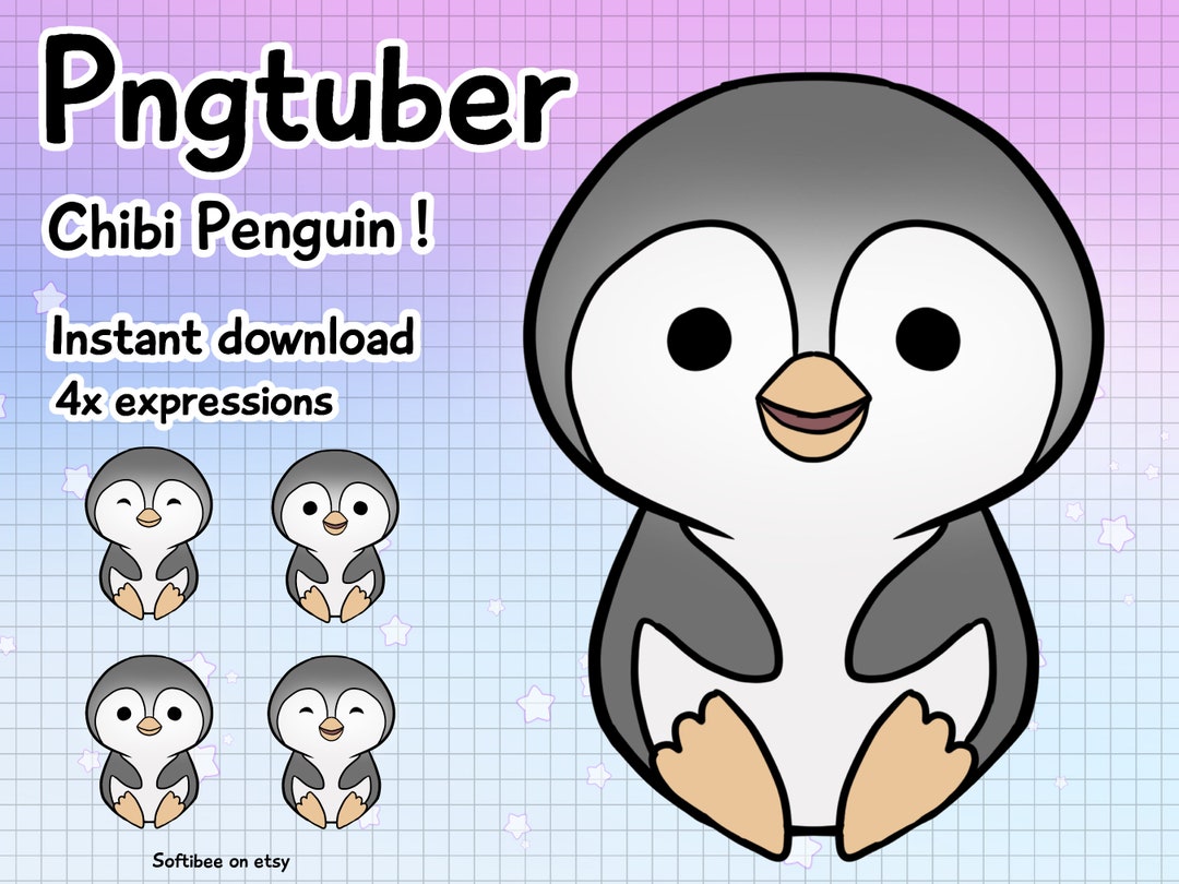 Pngtuber Penguin ! 4x Cute Anime Pngtuber Premade Baby Edition for ...