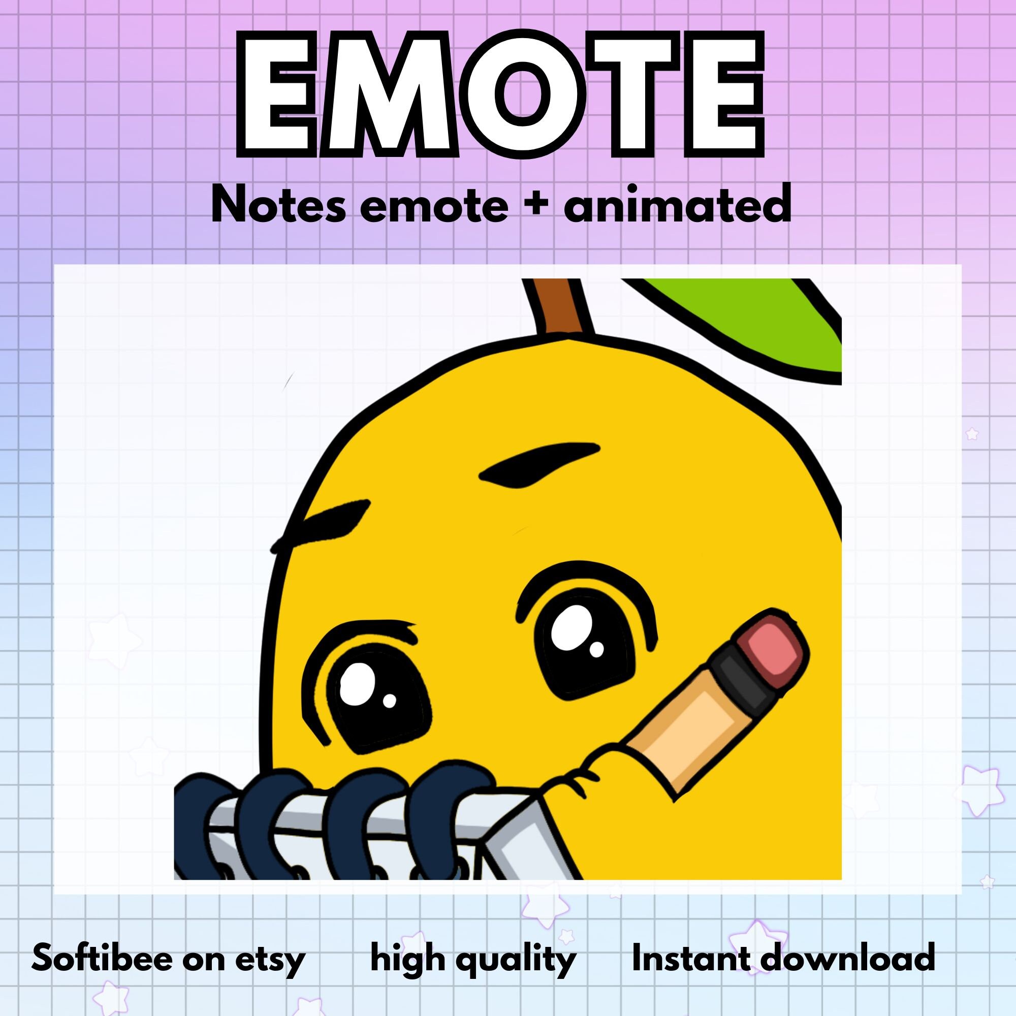 Animated Emote Taking Notes Emote Lemon Animated Twitch Emotes Single ...