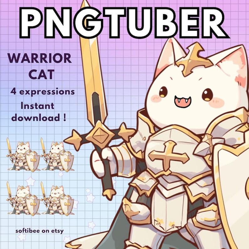 Pngtuber Cat Vtuber Model | 4x Warrior Cat Png Tuber | Reactive Discord ...