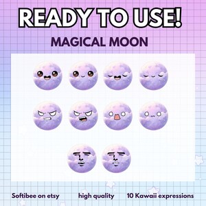 Vtuber Moon Pngtuber Model for Twitch | 10x Magical Witch Png Tuber ...