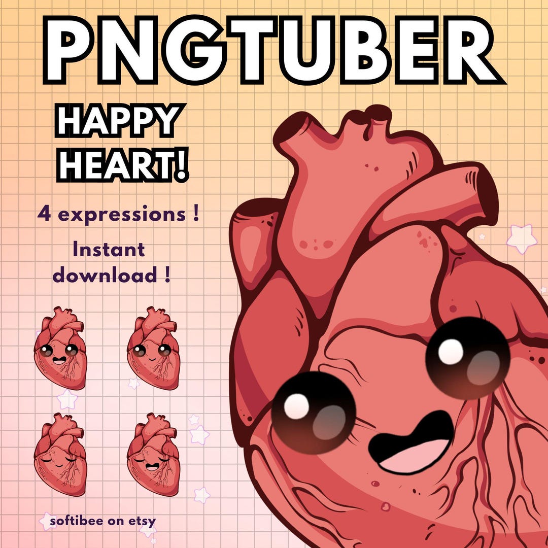 Heart Pngtuber Model ! Pre-made Vtuber Model / Heart Png Tuber for ...