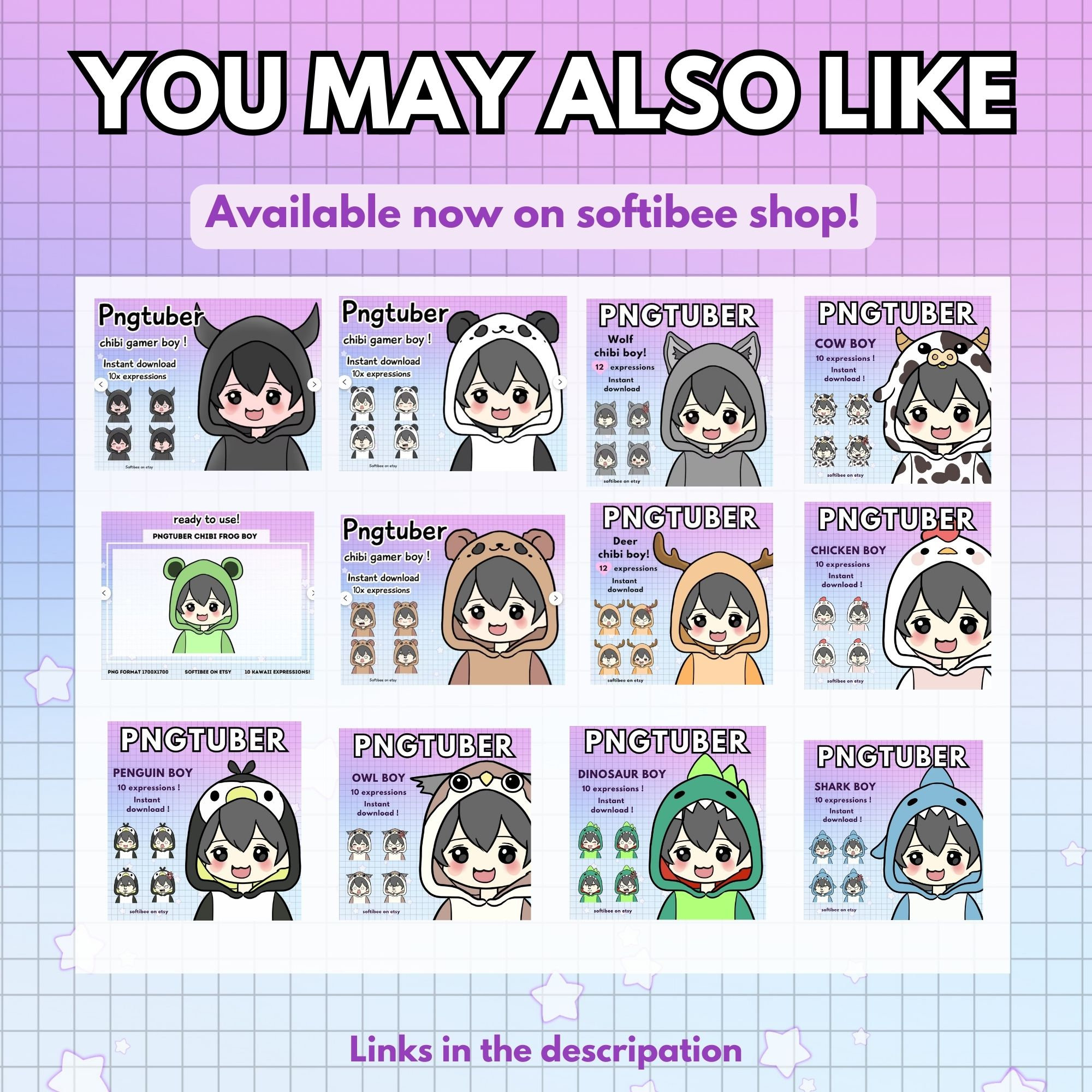 Boy Pngtuber Male Avatars 10x Catboy Vtuber Model Male With Green Hair ...