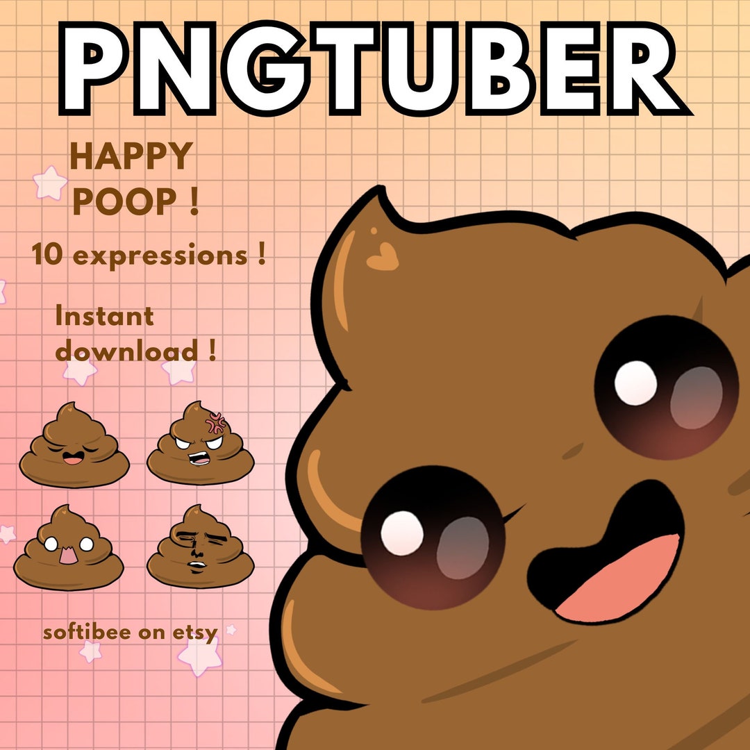 Png Tuber POOP ! 10x Cute Poop Vtuber Premade Giftuber Food for Vtubers ...