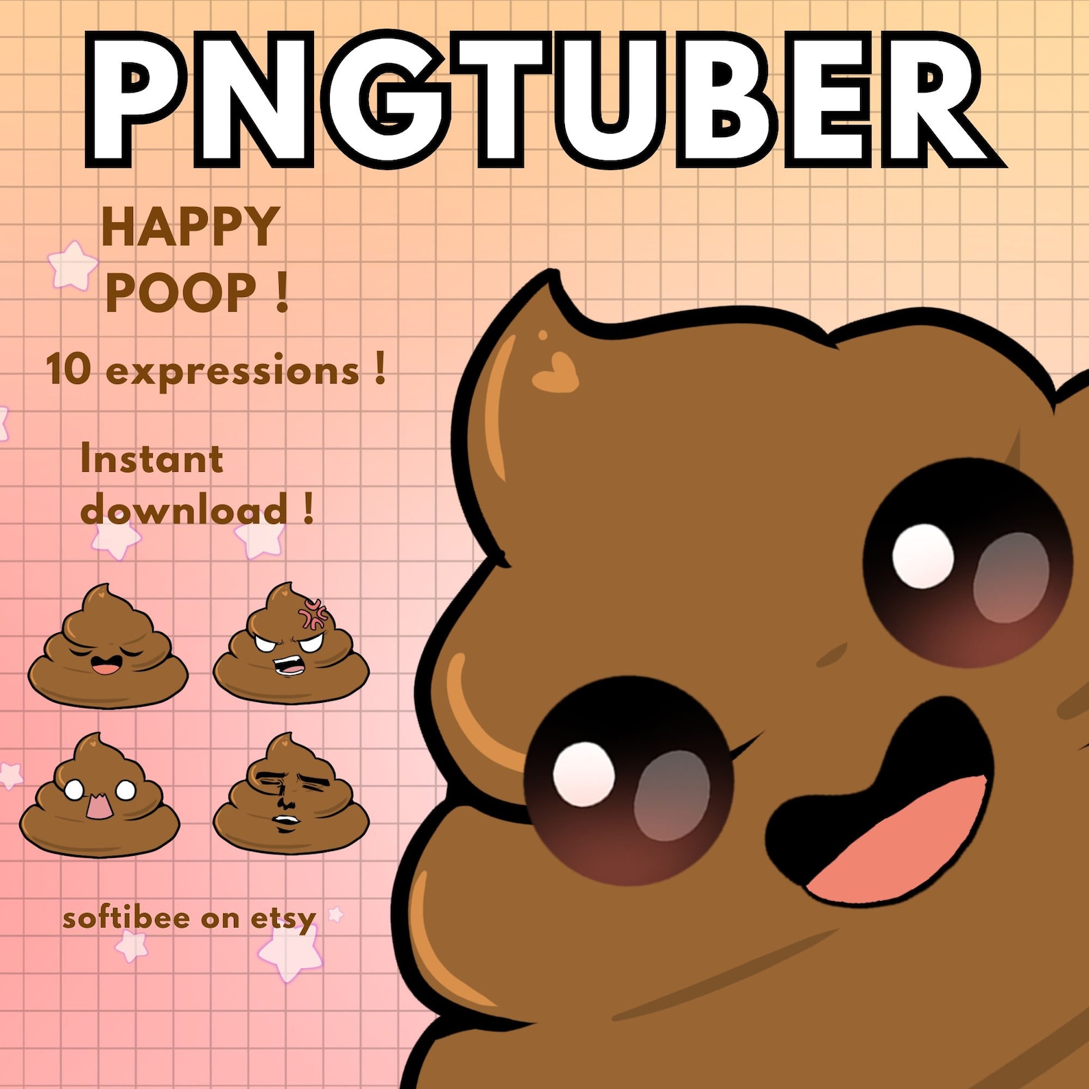 Png Tuber POOP ! 10x Cute Poop Vtuber Premade Giftuber Food for Vtubers ...