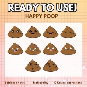 Png Tuber POOP ! 10x Cute Poop Vtuber Premade Giftuber Food for Vtubers ...