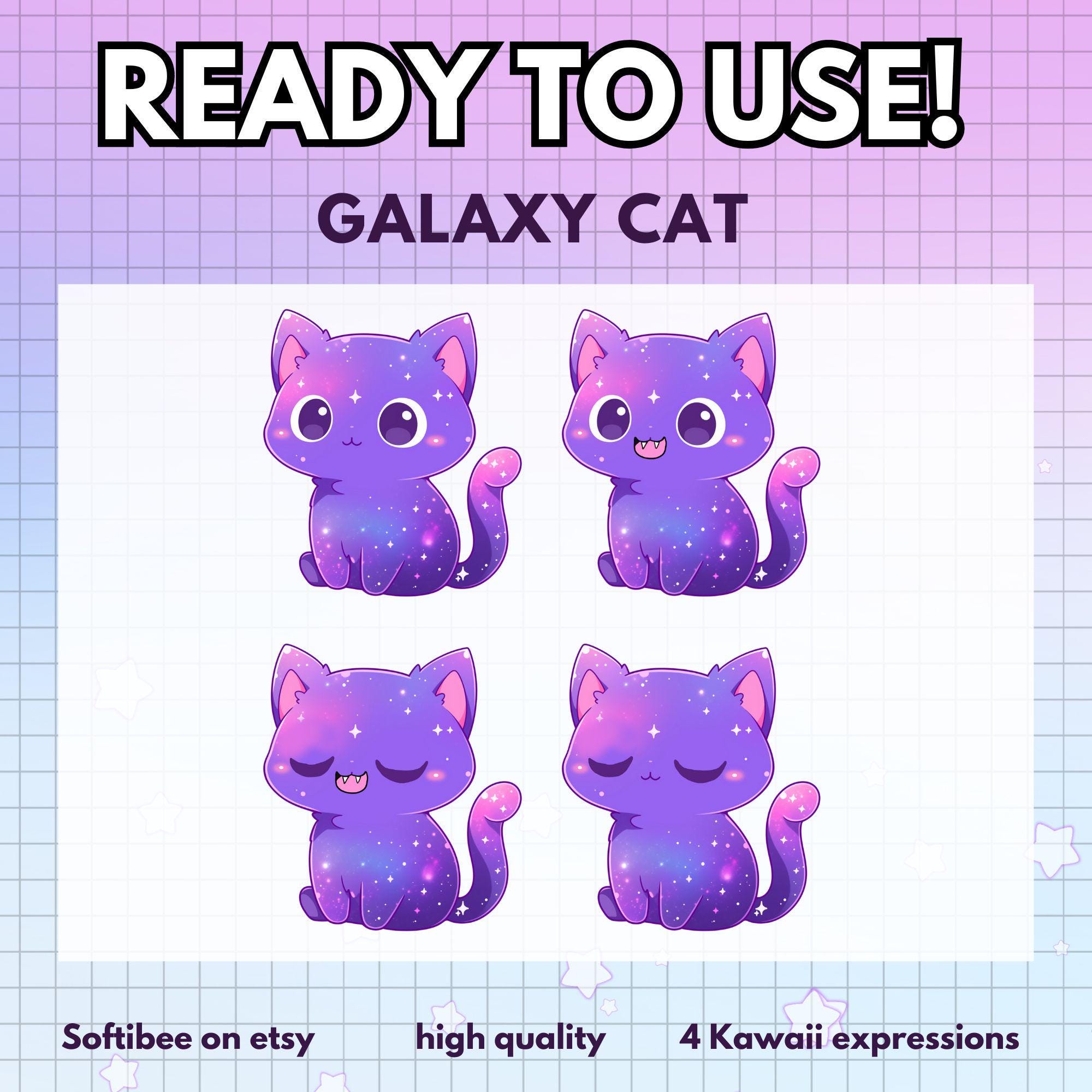 Pngtuber Cat Galaxy Vtuber Model for Twitch | 4x Png Tuber Reactive ...